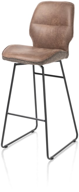 Ravi barstoel zwart frame hoog in de kleur Tabacco - H&H