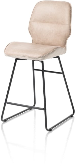 Ravi barstoel zwart frame draaibaar in de kleur Beige - H&H