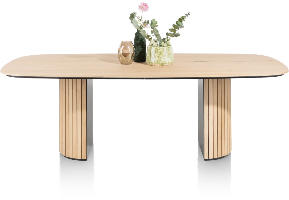 Pavie, ovaler Tisch - 210 x 120 cm. (Fuß aus Holz) | Natur