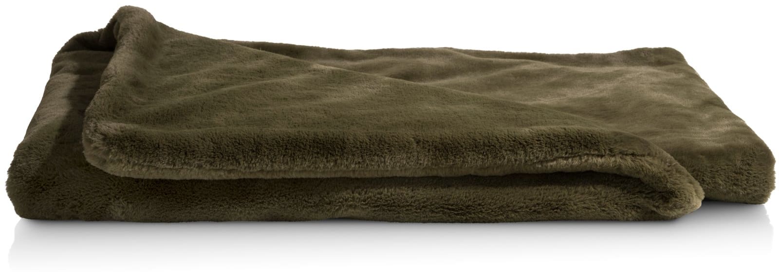 Timeless Evie plaid 130x160cm in de kleur Olijf - COCOmaison