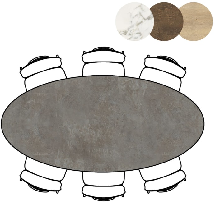Table de bar ellipse anthracite 220 x 105 cm Masura | XOOON
