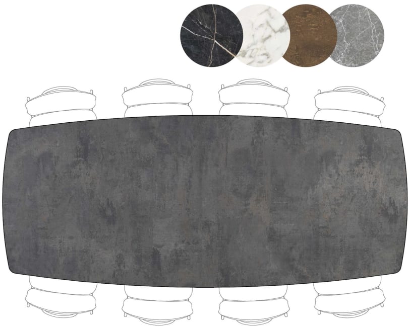 Palace Tisch 270cm Marmor Optik anthrazit | Henders & Hazel | Anthrazit