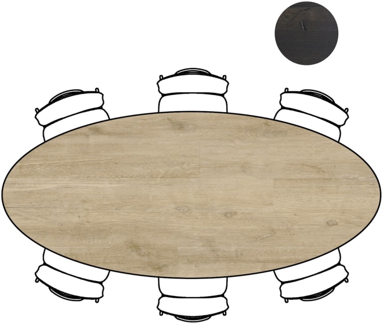 Table ellipse bois clair 250 x 110 cm Arvada | XOOON