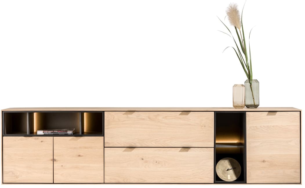 Buffet bois clair 240 cm 5 niches Elements | XOOON