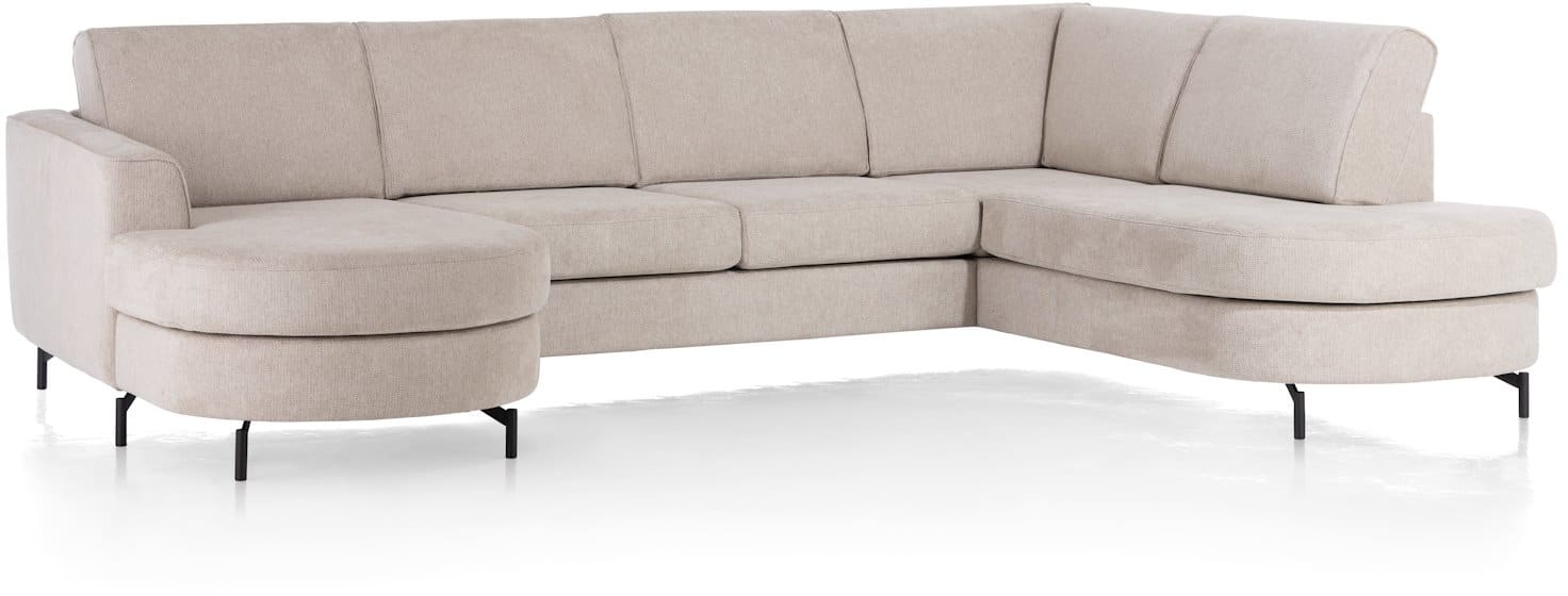 Alcona, Longchair links inklusive 3 Sitzer ohne Armlehne - Ottomane rechts