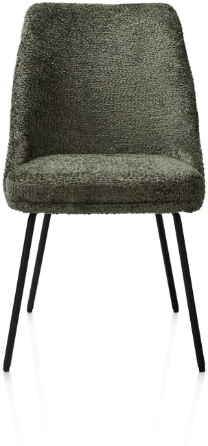 Isaac, chaise - 4 pieds - rough off black - tissu Derby - Vert
