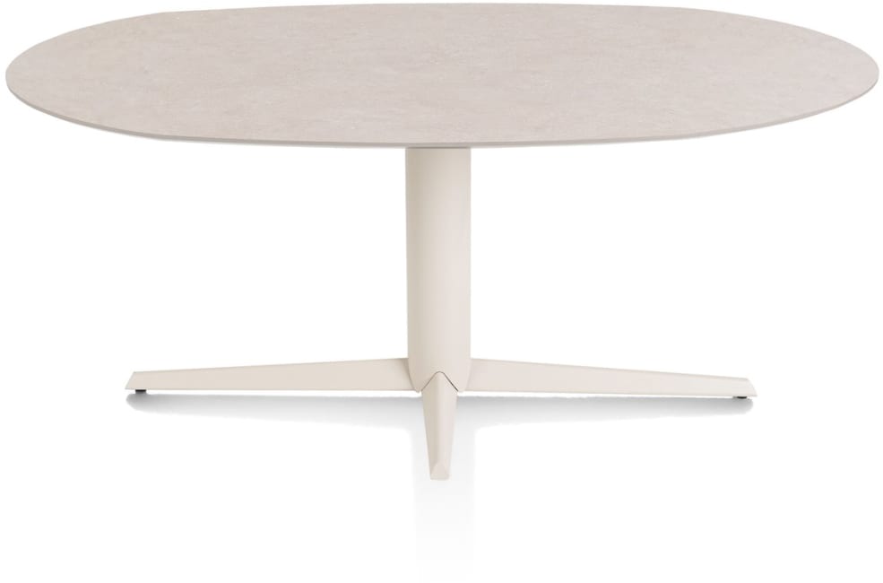 Saluti, eetkamertafel ellips 180 x 105 cm. - centrale poot - crème ...